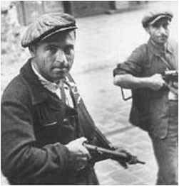 Jewish partisans in action during the August 1944 insurrection in the ...